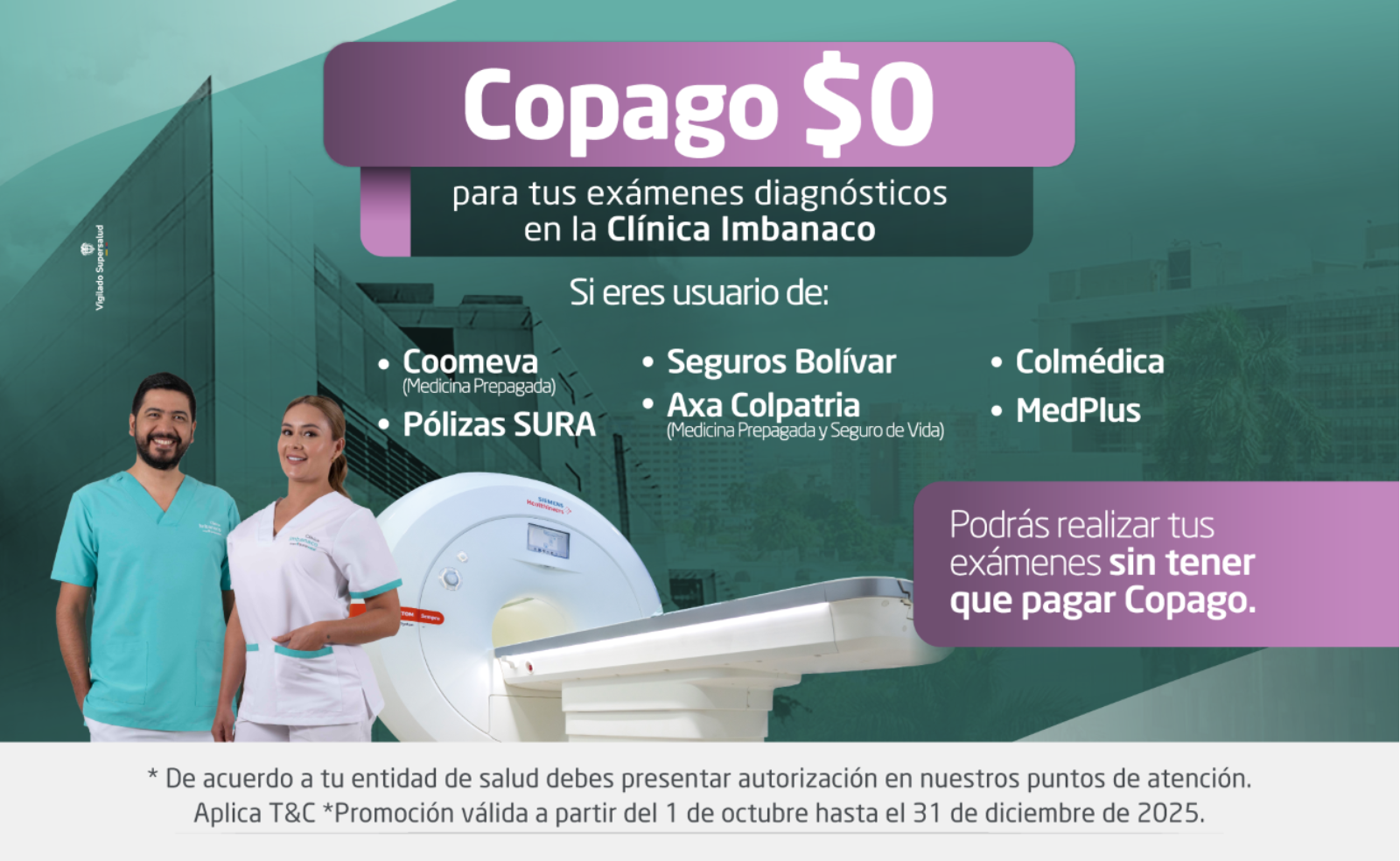 Copago 0 en tus exámenes médicos | Clínica Imbanaco